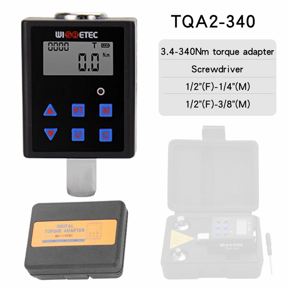Цифровой динамометрический ключ с переходниками, TQA 2-340,3,4-340 Нм