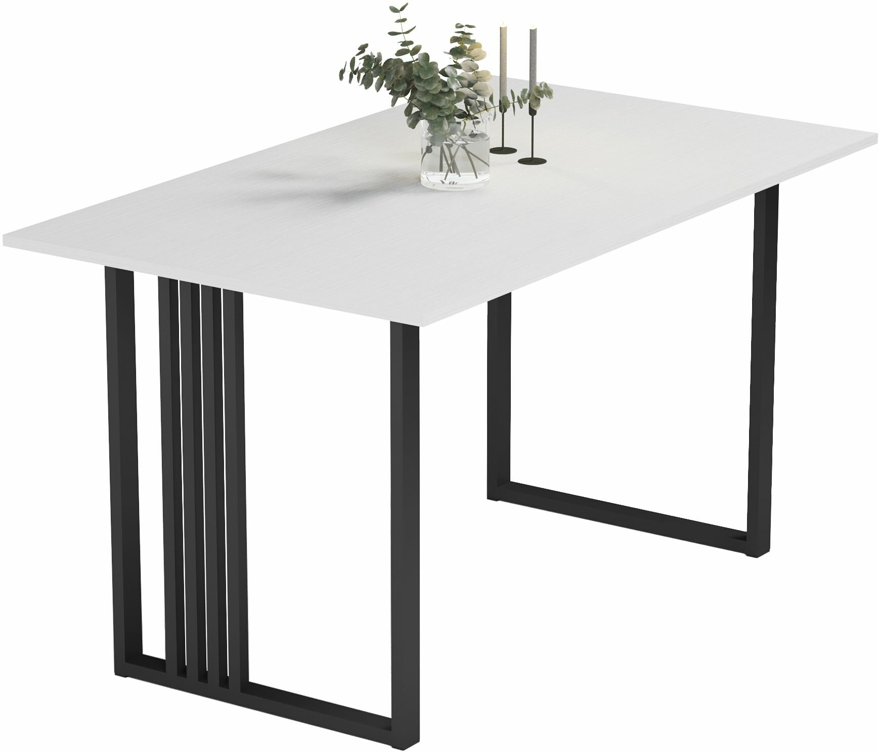Обеденный стол Mio Tesoro Laim 120x70, белый/черный