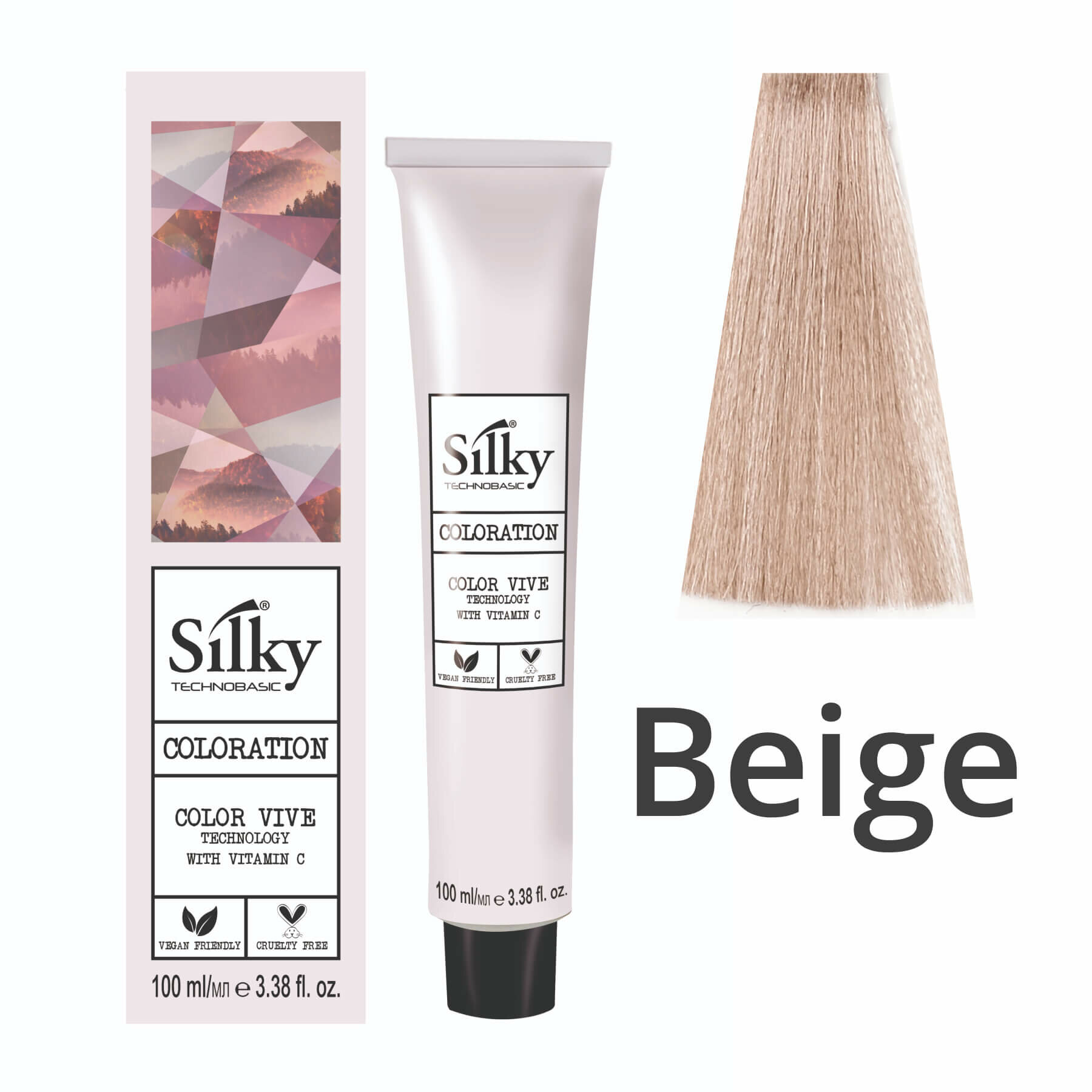 Краска для волос профессиональная Silky Color Vive/Ultralift Beige Тонер бежевый, 100 мл