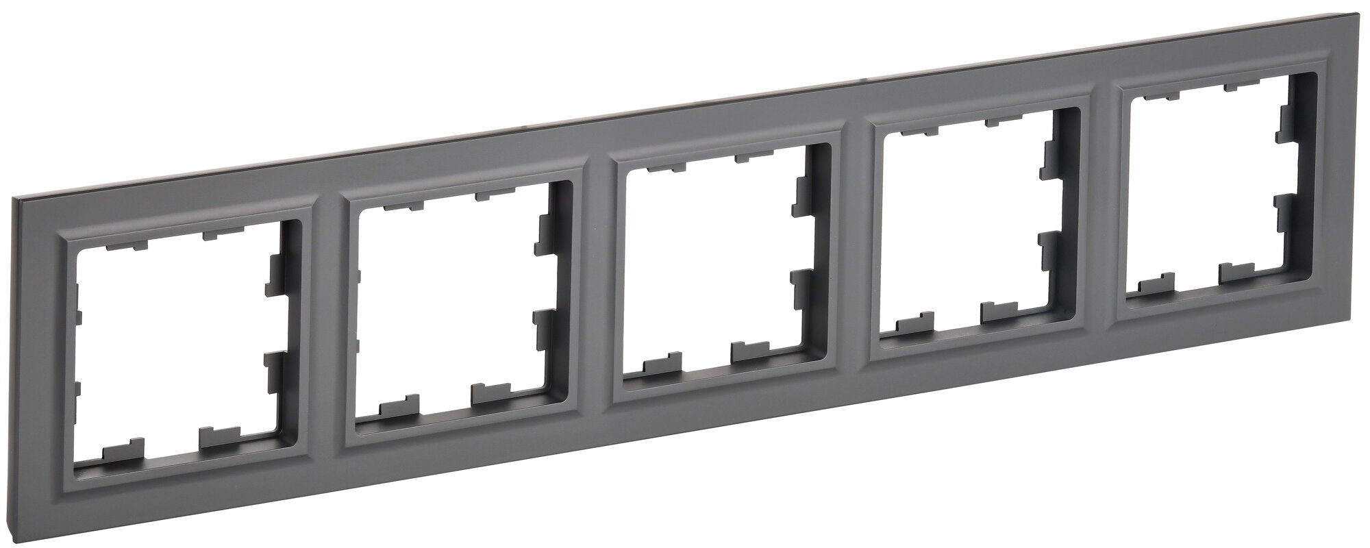 Рамка электроустановочная IEK / ИЭК BRITE РУ-5-БрГ графит BR-M52-K53, 5 постов / для розеток и выключателей