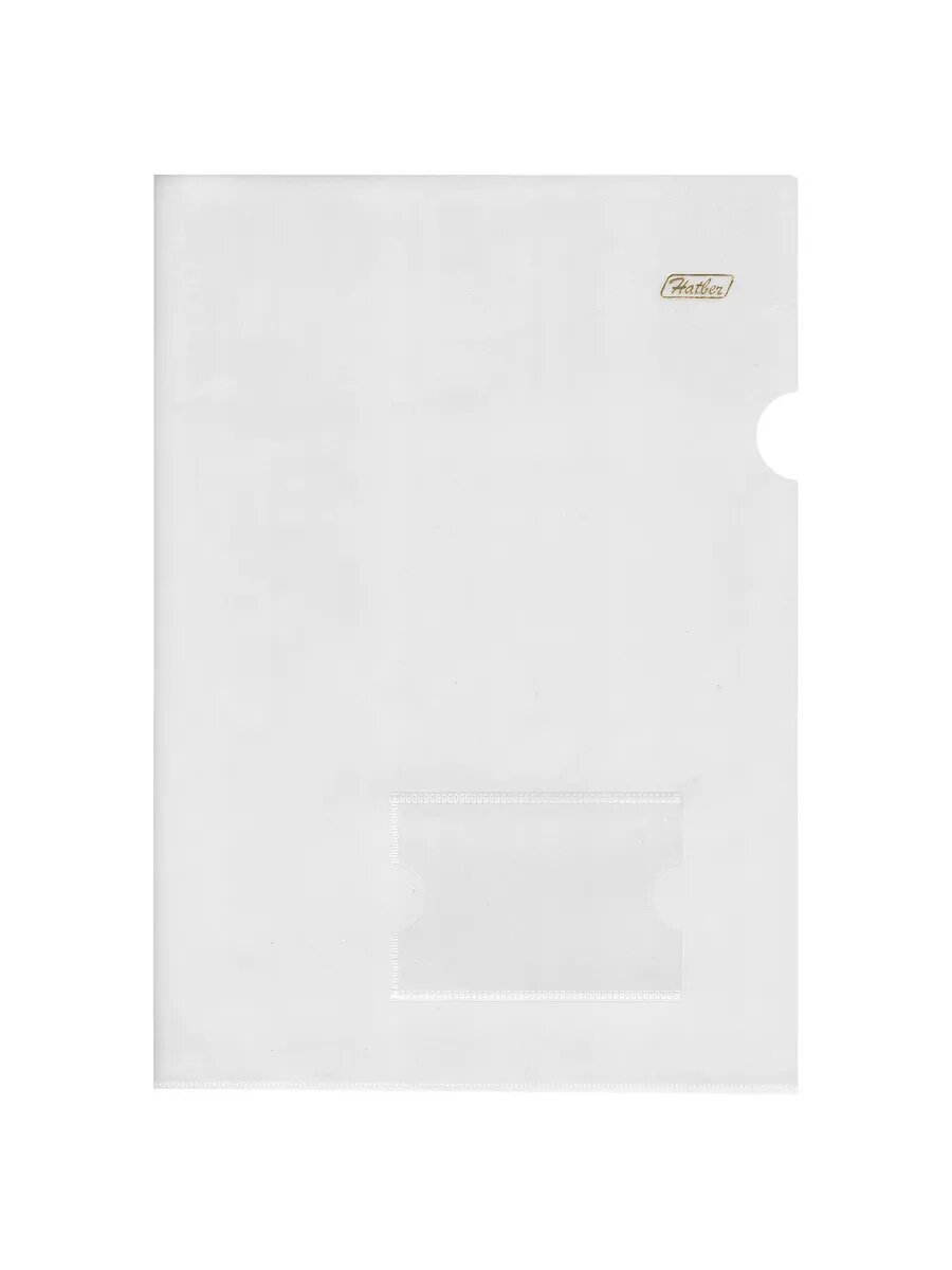 Папка-уголок А4 прозрачная с карманом, 5 шт.