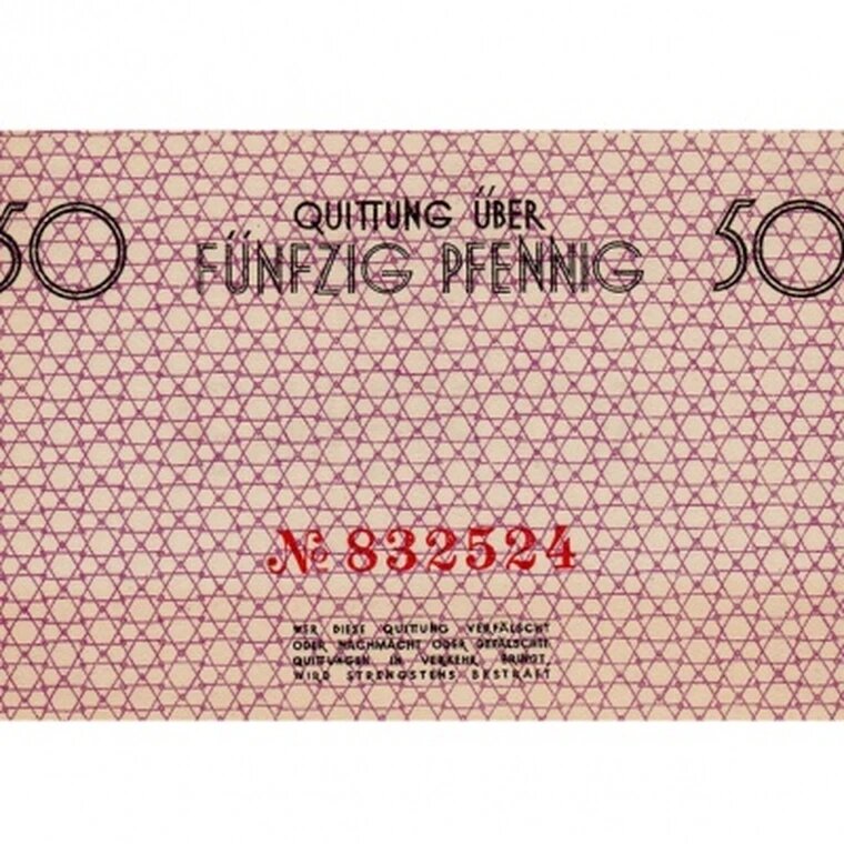 50 пфеннигов 1940 деньги Лодзинского гетто, сувенирная копия, банкноты и купюры редкие коллекционные