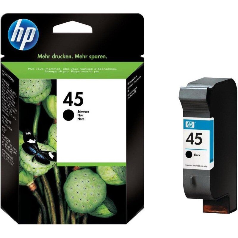 Картридж для струйного принтера HP 45, черный, повышенная емкость, DJ 850C, 1600C (51645AE)