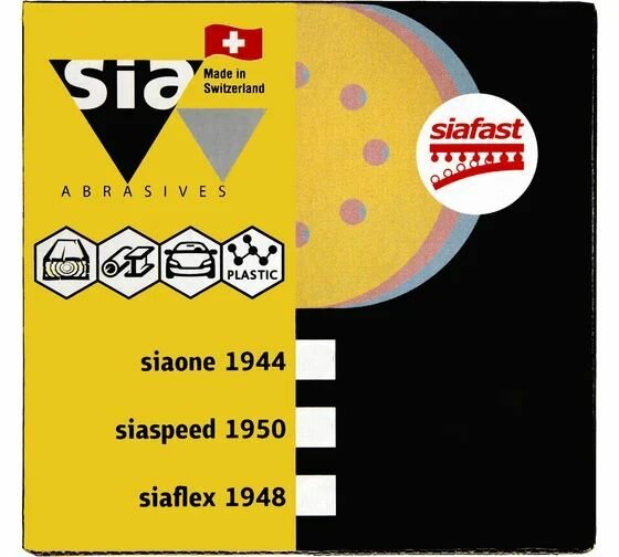 Круг шлифовальный на липучке siaflex 1948 (50 шт; 125 мм; 8 отверстий; P320) sia Abrasives sf50-125-8-320