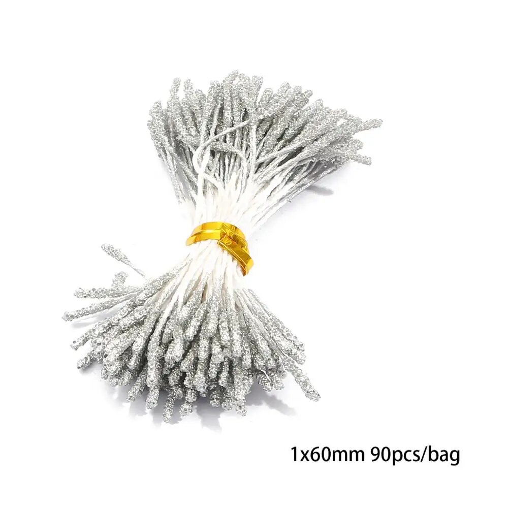 Серые искусственные цветы 1x60mm 90pcs/bag, Style 23