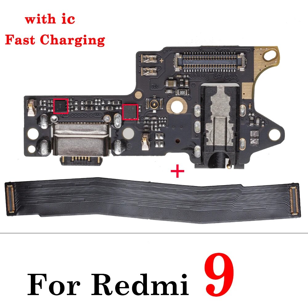 Разъем зарядки USB main flex ic для Xiaomi Redmi 9