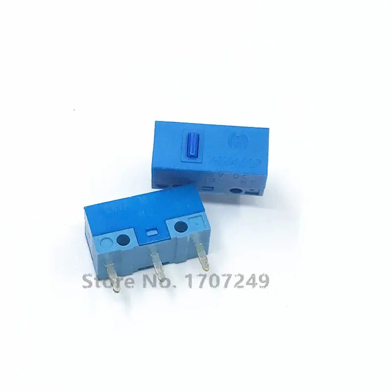 Микропереключатели HUANO, синий, 10 шт. Blue shell blue dot