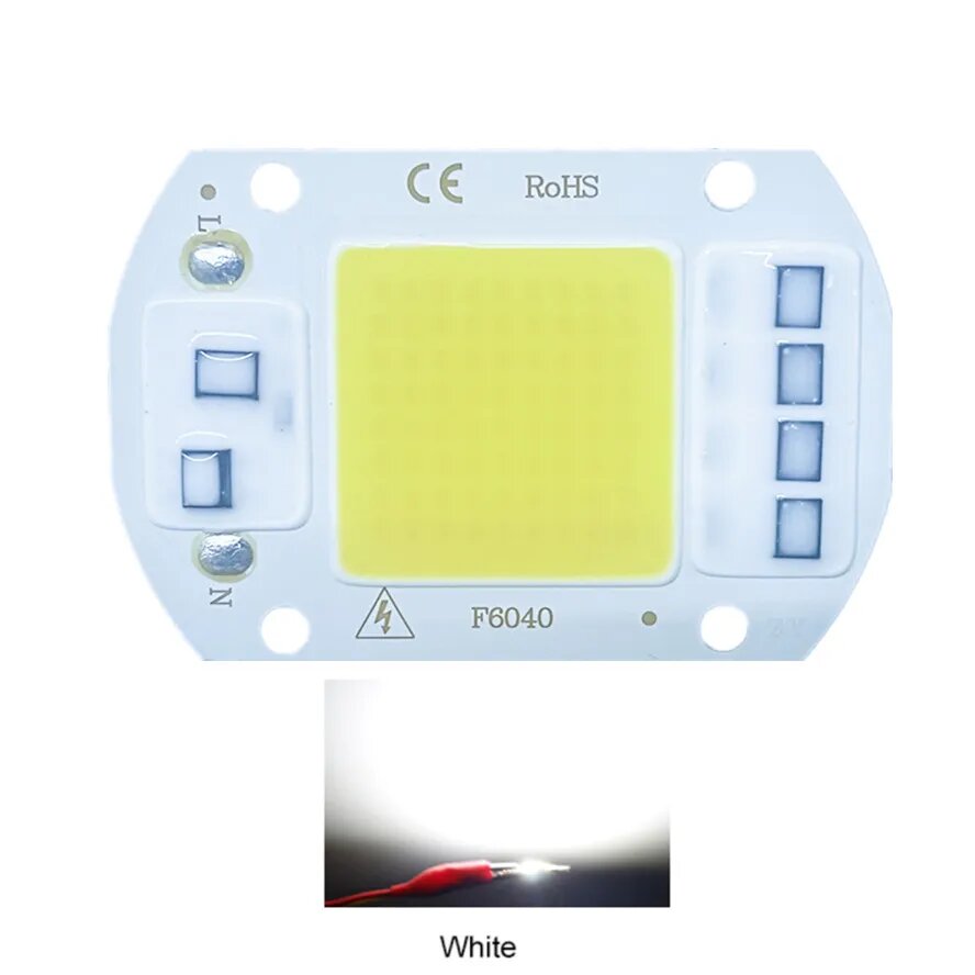 Светодиодная фитолампа COB, полный спектр, 20/30/50 Вт, алюминиевый Белый, white light, 50W-220V
