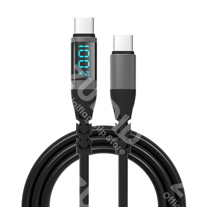 Светодиодный дисплей PD100W Кабель USB C — USB Type-C для iPhone 15, жидкий силикон, 5 А, шнур для быстрой зарядки данных для MacBook Pro Samsung