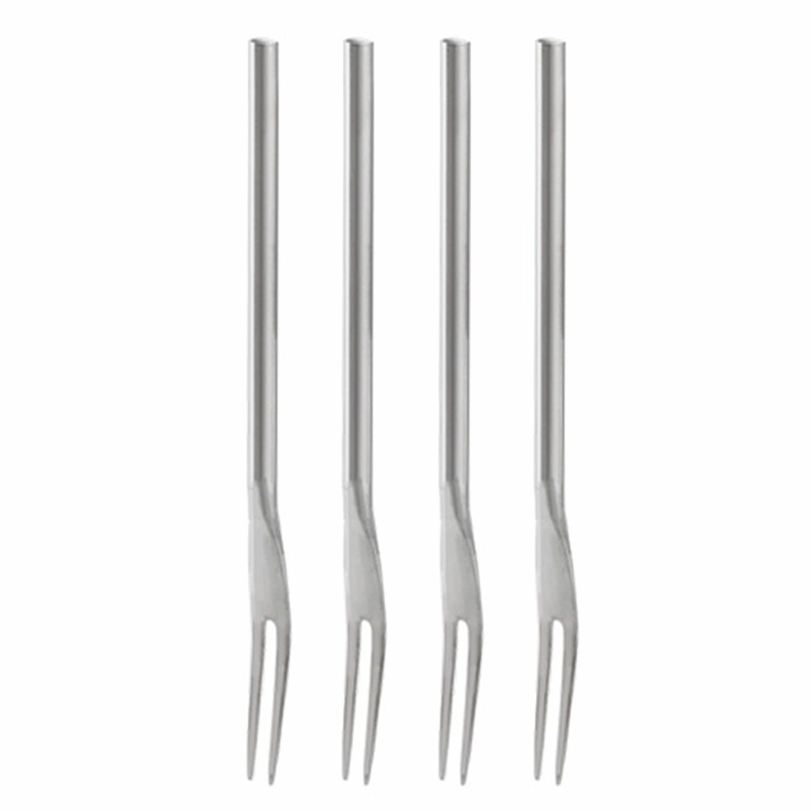 1 упаковка из 4 штук, вилка для фруктов, маленькая вилка из нержавеющей стали