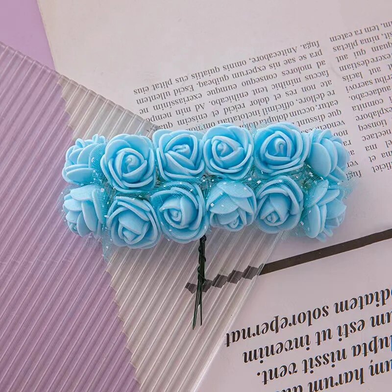Искусственные цветы FUJIN, набор из 144 штук 288pcs, Голубой, небесно-голубой
