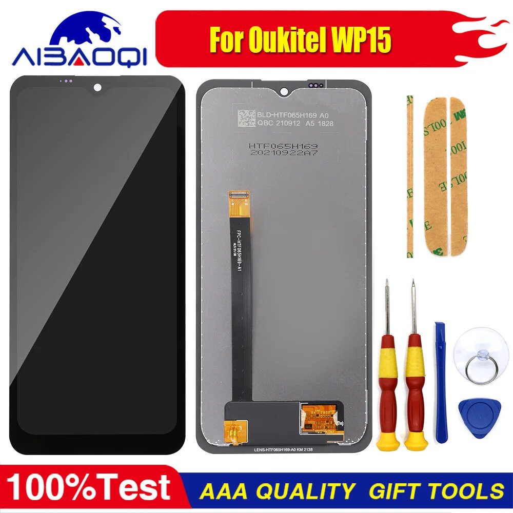 100% новый ЖК-дисплей с сенсорным экраном для OUKITEL WP13 WP15 WP15S, в сборе, с бесплатными инструментами