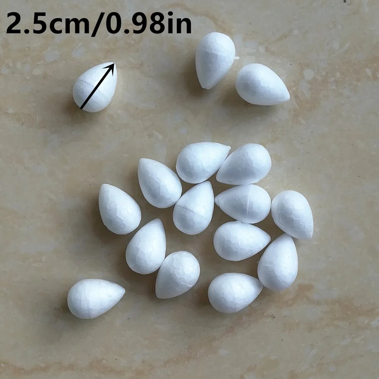 Белые поролоновые бутоны 2.5cm, 100шт