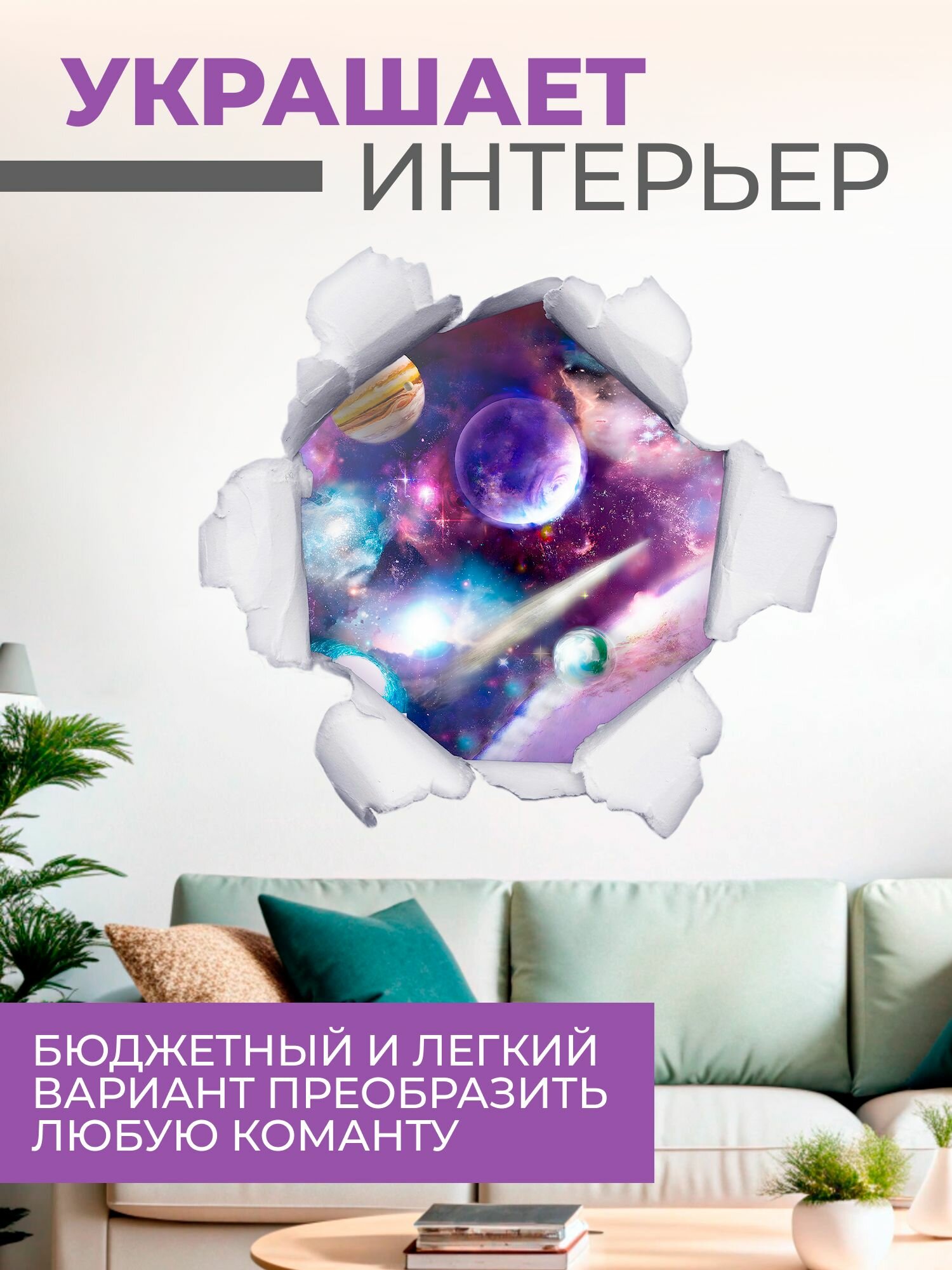 Наклейка интерьерная космос — фото 1