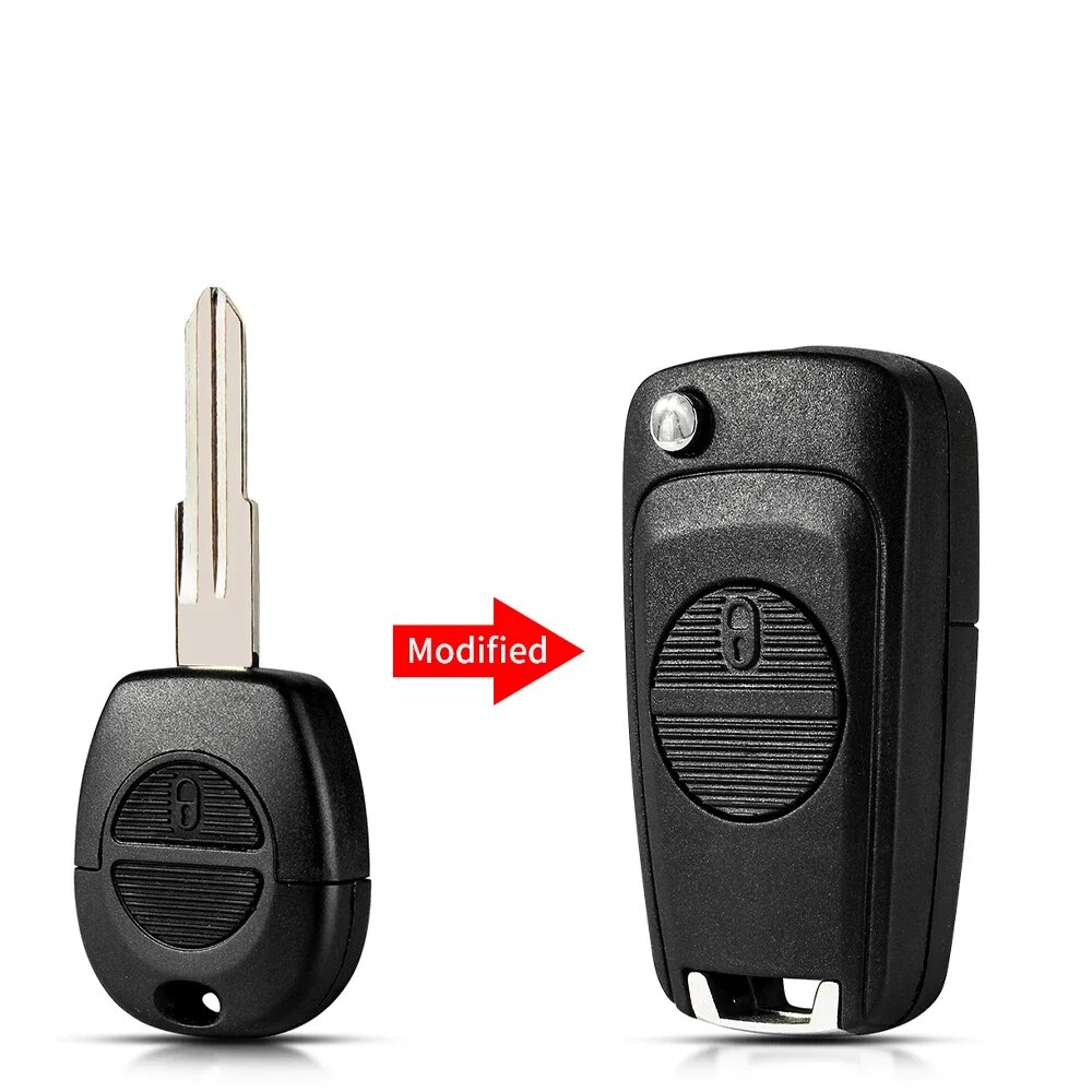 KEYYOU Сменный корпус дистанционного ключа автомобиля с 2 кнопками для Nissan Modified NSN11 Blade