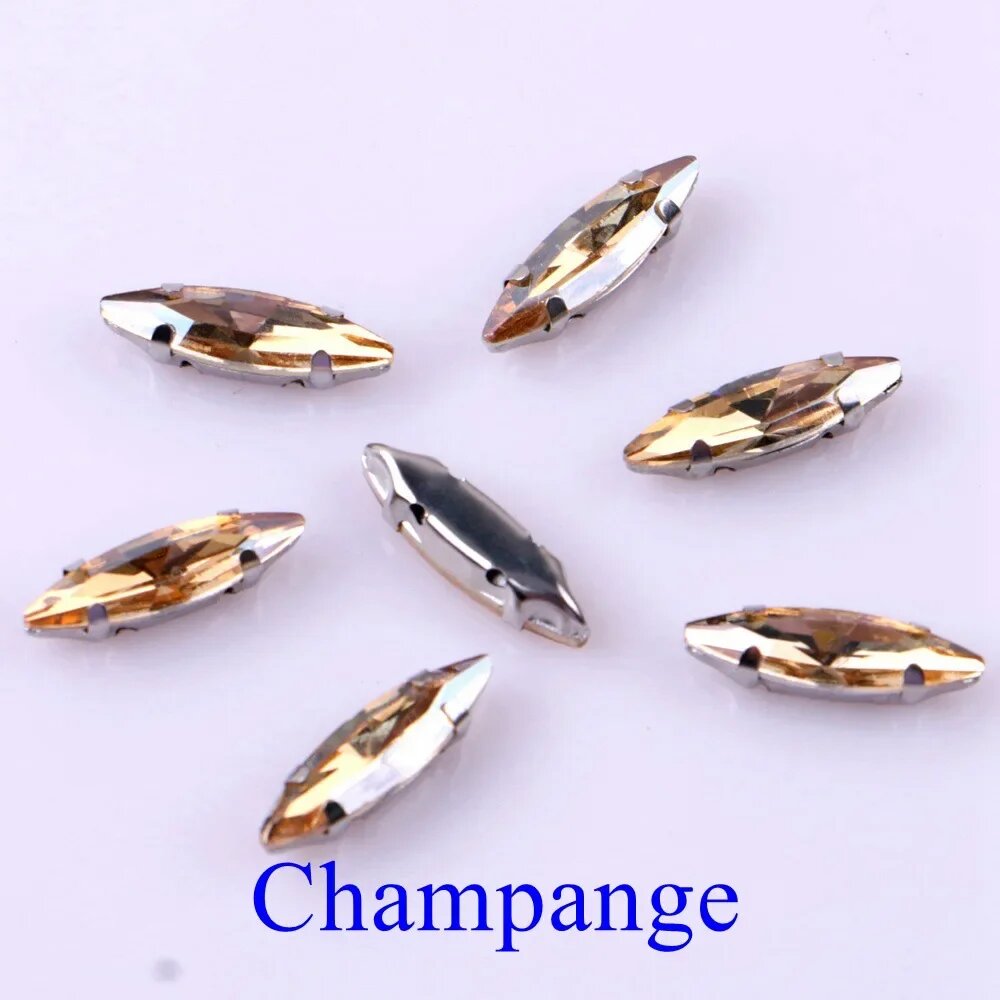 Стразы "лошадиный глаз" Champagne 4x15 мм, 20 шт.