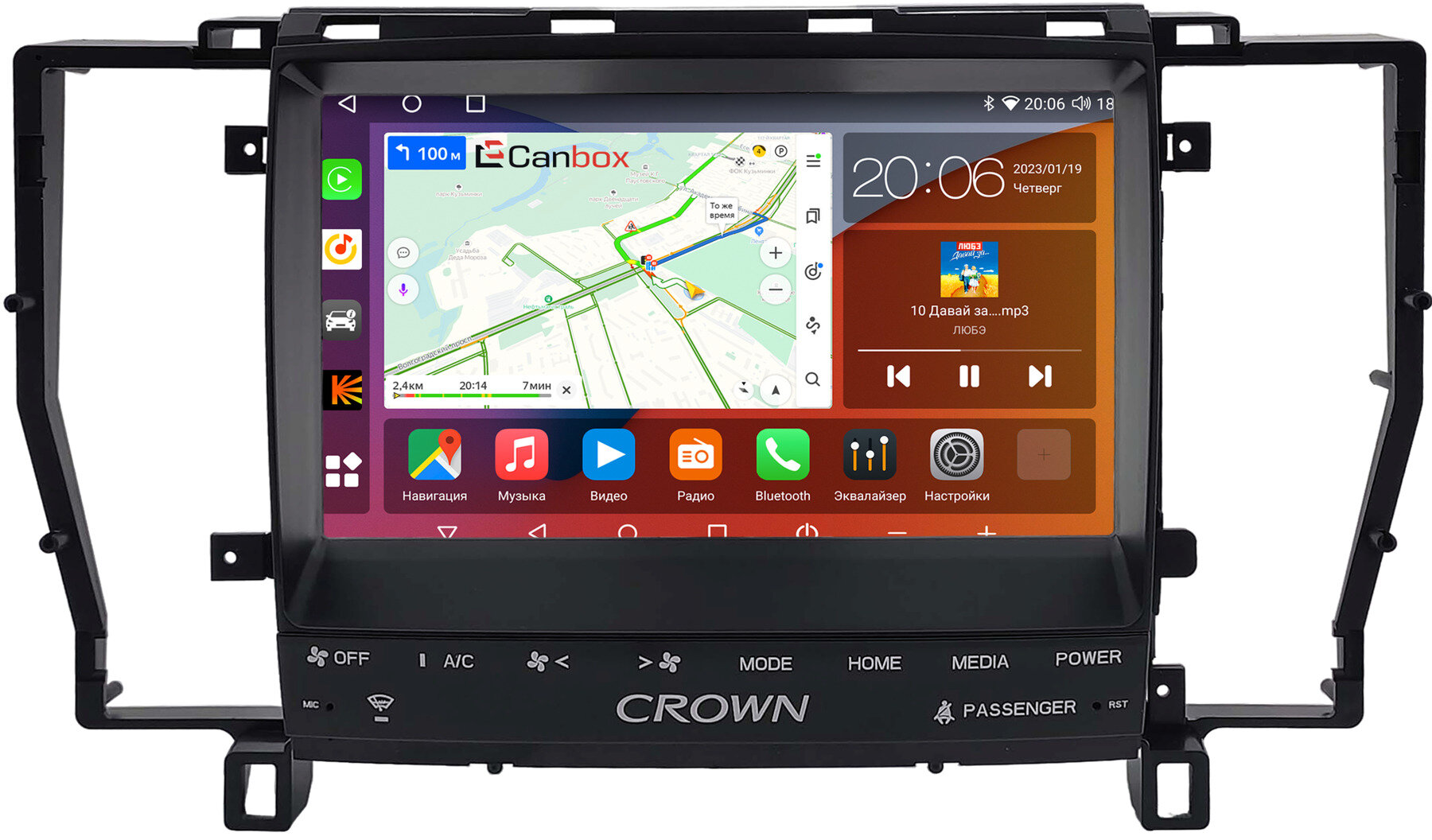 Штатная магнитола Canbox H-Line 2K 4186-9-2115 Toyota Crown (S180) 1999-2008 (авто с Navi и 6CD, Тип 2) Android 10 (4G-SIM, 8/256, DSP, QLed)