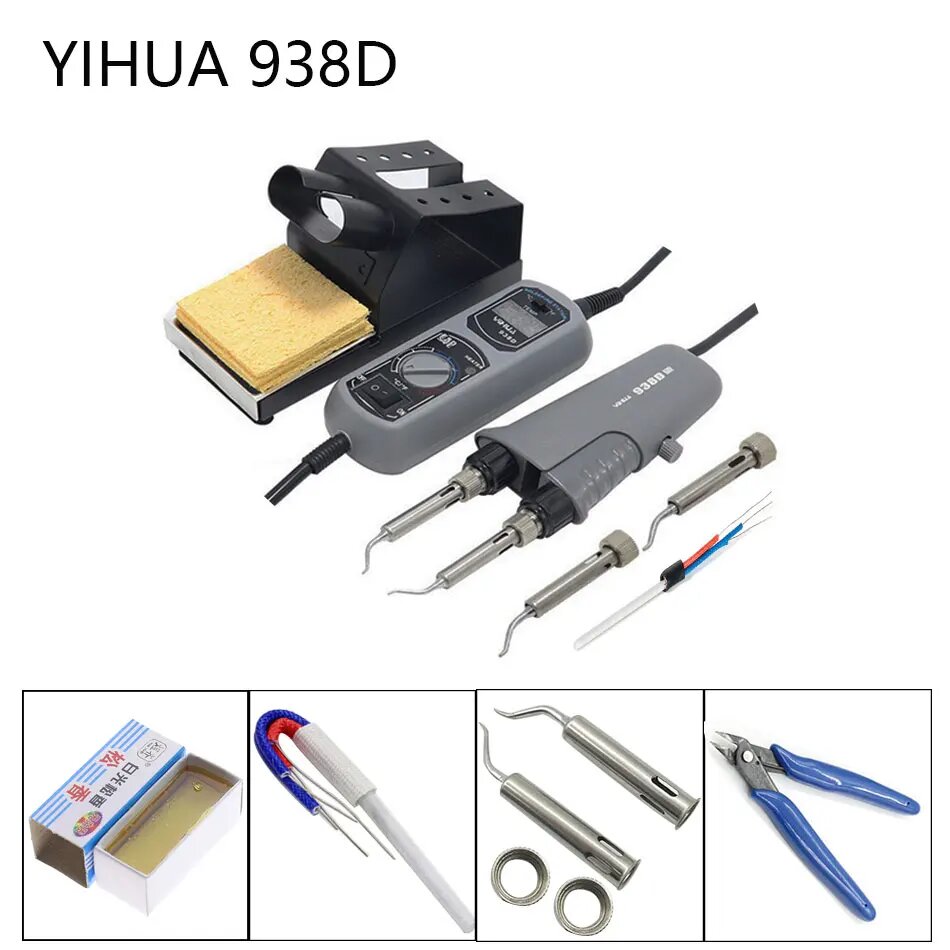 YIHUA 938D Паяльная станция с пинцетами 220V EU