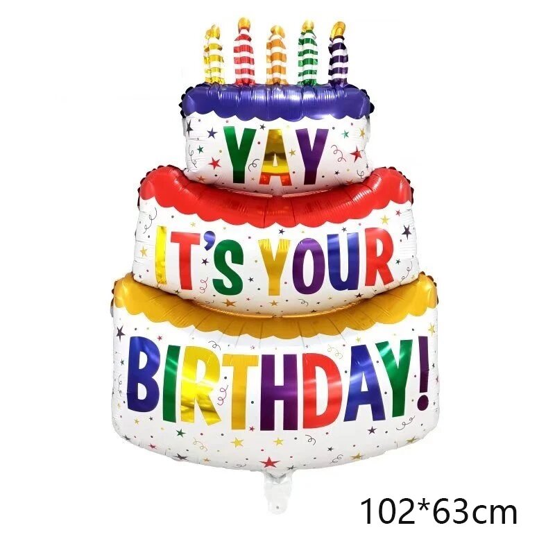 Фольгированный шар "Торт с днем рождения" 102*63см, cake A