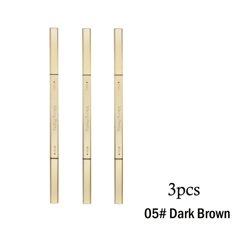 Ручка для бровей двойная Missing Pretty 05-3pcs, Dark Brown