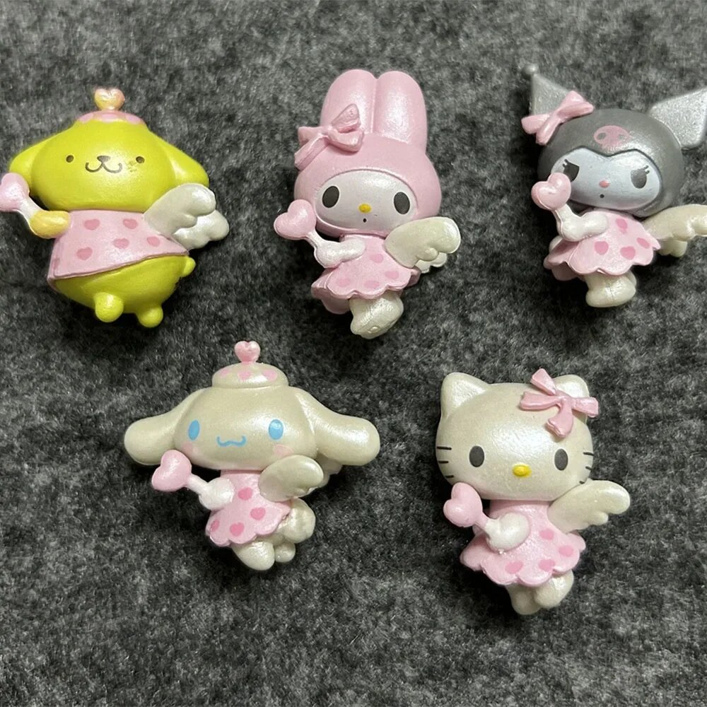 Sanrio Angel 4 см фигурка Hello Kitty Melody Kuromi аниме Cinnamoroll кукла Kawaii Diy украшение торта рождественские подарки для детей