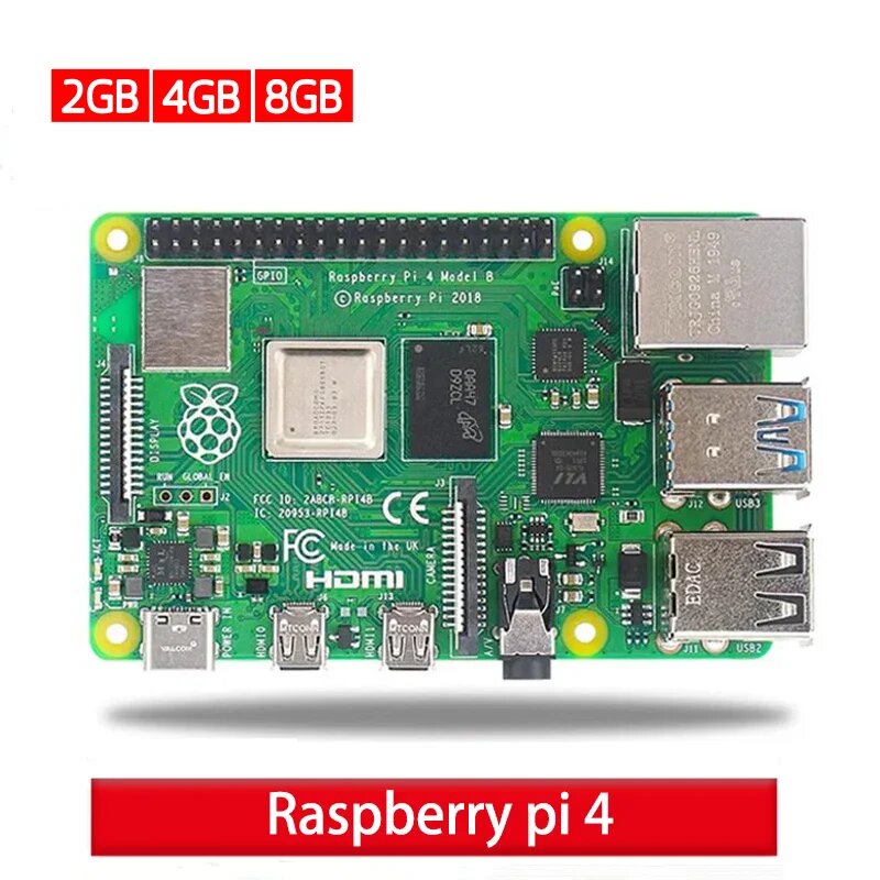Raspberry Pi 4 Model B 4B Оригинальная ОЗУ 2 ГБ 4 ГБ 8 ГБ BCM2711 Четырехъядерный процессор Cortex-A72 ARM Core 1,5 ГГц 4K Micro HDMI-совместимый pi 4B