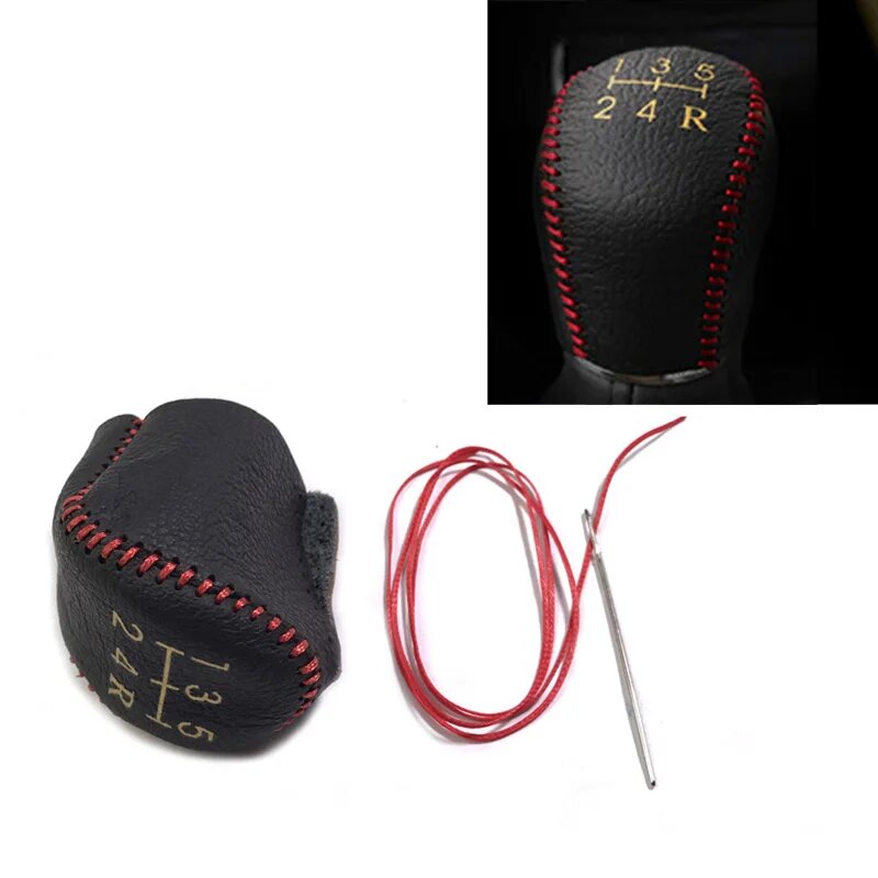 JEAZEA сшитая вручную натуральная кожа 5-ступенчатая чехол для рычага переключения передач для Ford Focus MK II III 2004 2005 2006 2007 2008 - 2014 15