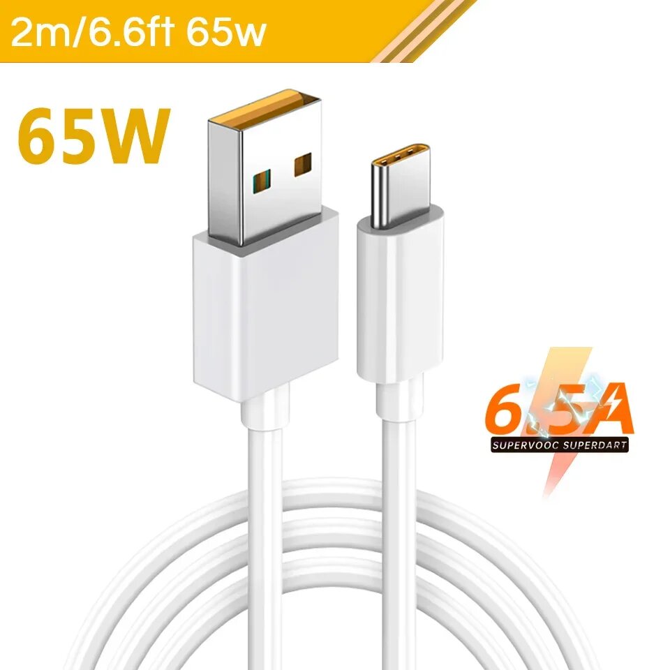Realme Gt 5G 8 Pro 10 Кабель Superdart Type C 6.5A Super Fast Charge Cabel Oppo Find X5 Pro Neo Reno 6 7 65 Вт Supervooc Super dart 6.5A a to c 2m