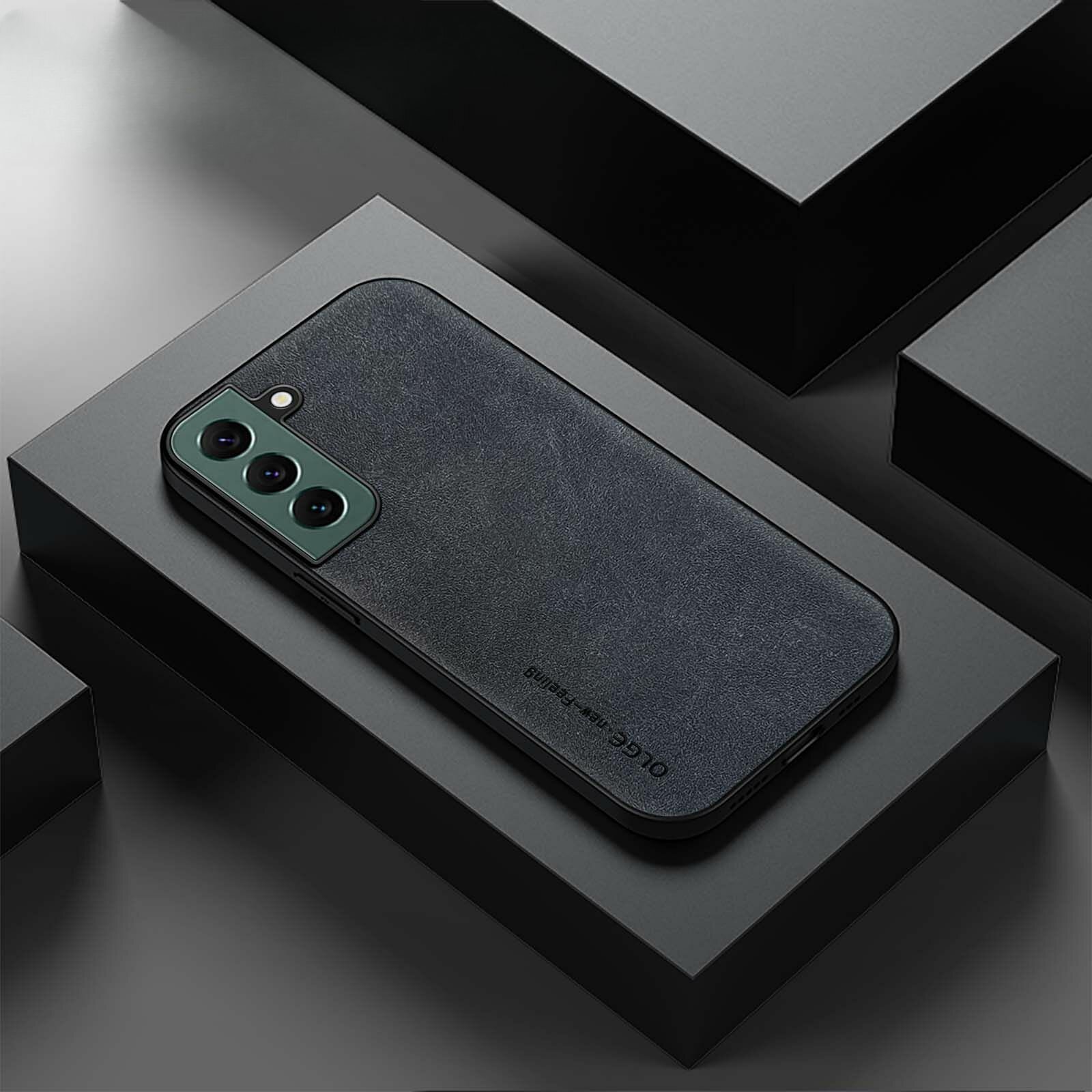 Роскошный кожаный чехол для смартфона Samsung Galaxy S22 (на Самсунг Галакси С22) защитный чехол