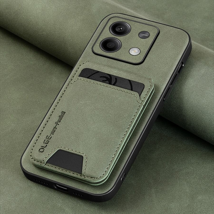 OLGE Кожаный Чехол Для Redmi Note 13 5G (Редми Нот 13 5G) С Картхолдером , Противоударный , Нескользящий И Удобный