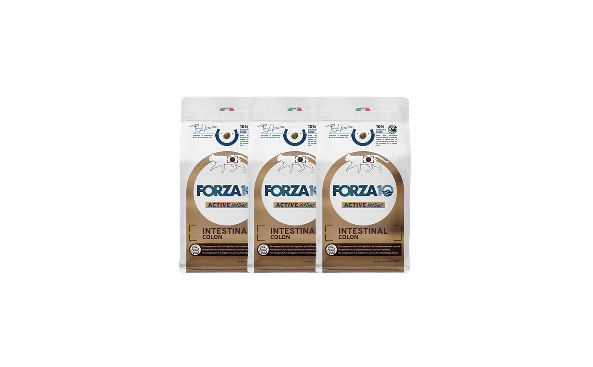 Forza10 Active Vetdiet Intestinal Colon Cat для взрослых кошек с хроническими колитами - 400 г х 3 шт.