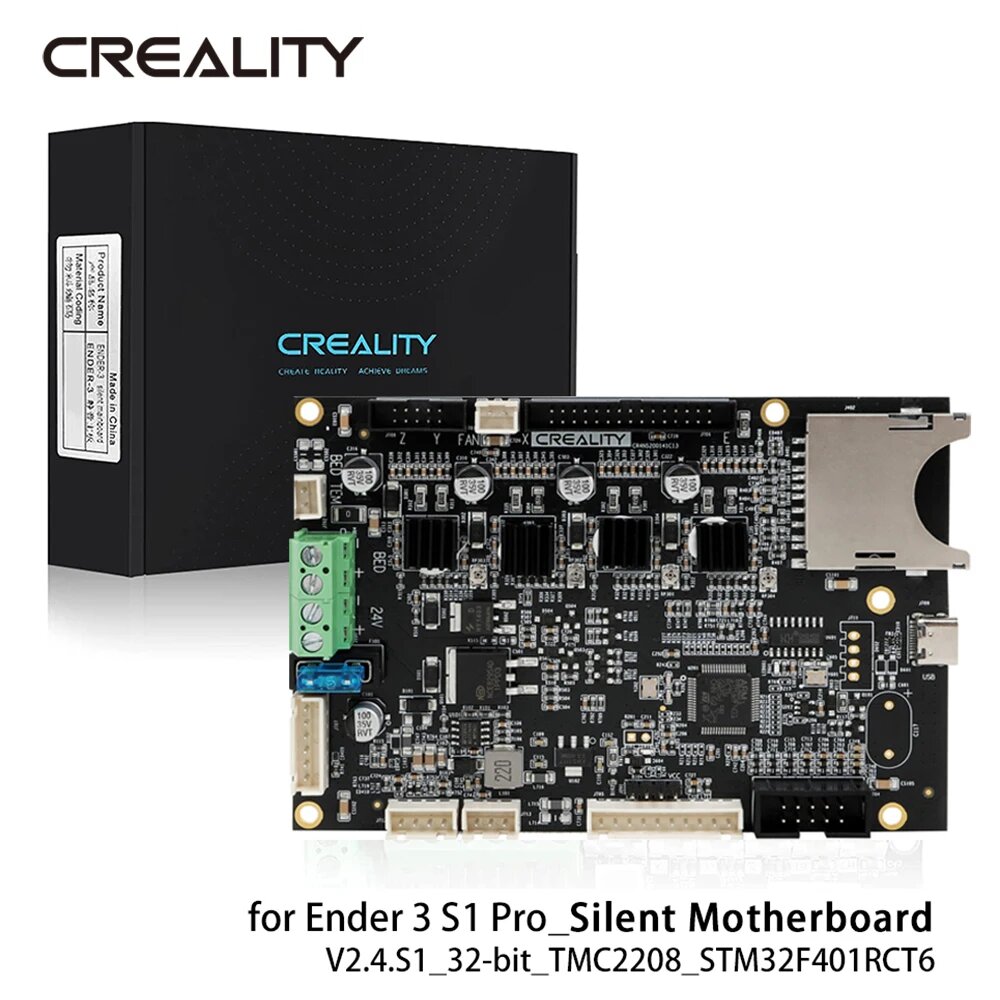 Комплект бесшумной материнской платы Creality Ender-3 S1 Pro, 32-битный V2.4. S1, детали для 3D-принтера, обновленная высокая производительность TMC2208 STM32F401RCT6