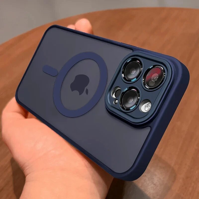 Чехол для iPhone 15 Pro Max темно-синий MagSafe, матовый