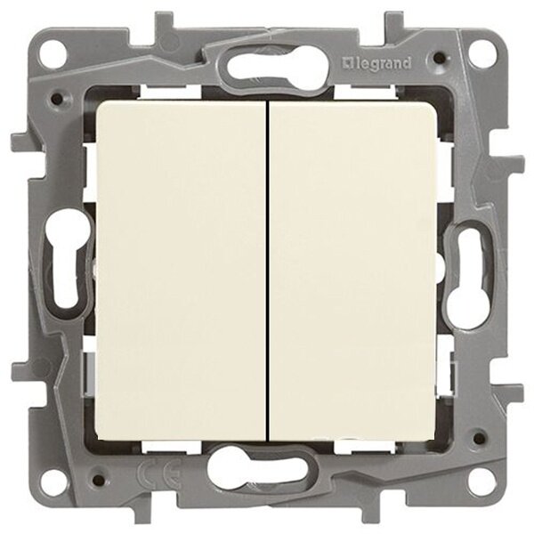Переключатель двухклавишный Legrand Etika Plus слоновая кость (бежевый) 672312
