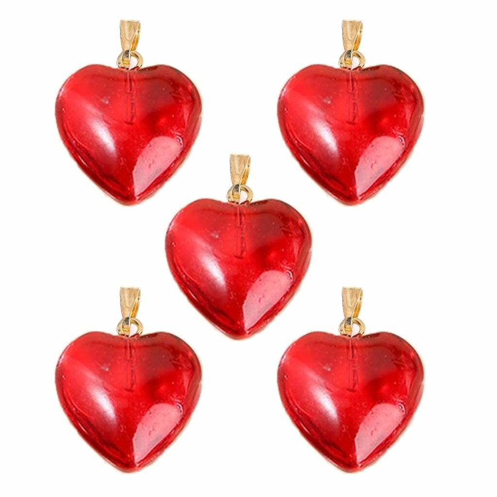 5 шт, стеклянные подвески в форме сердца для изготовления ювелирных изделий, элегантная глазурь, подвеска, сделай сам, цепочка на ключицу женщин
