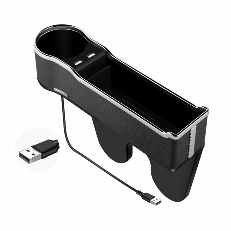 Органайзер для центральной консоли с USB-зарядкой, Черный