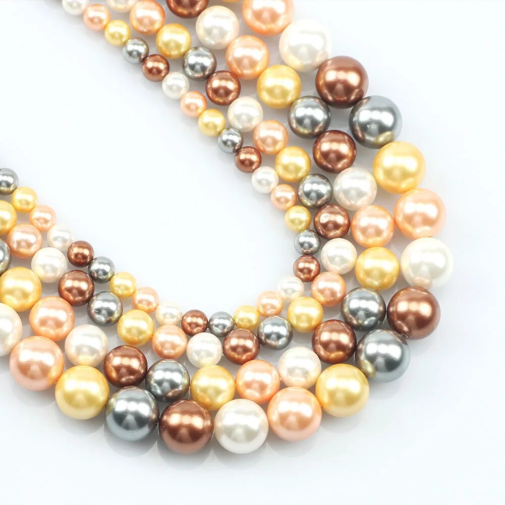 Натуральные жемчужные бусины LASOFAMIRE 15 дюймов 6mm 61pcs beads, Multicolor 1