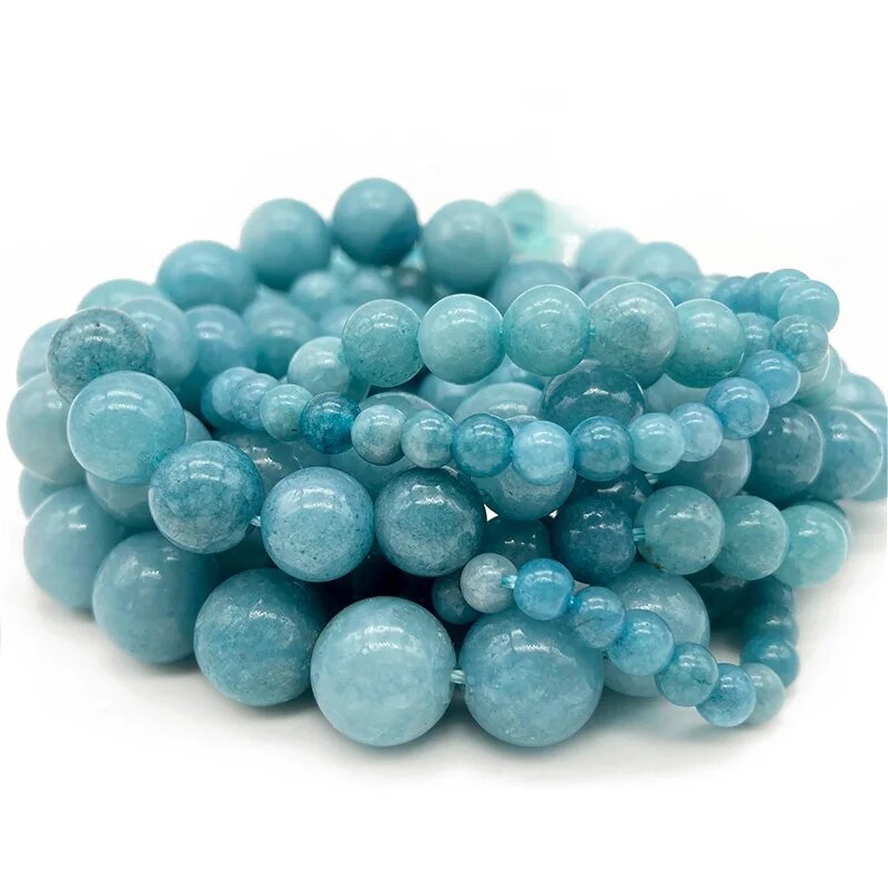 Натуральные бусины Амазонит Тигровый Глаз Кварц Агаты 4 6 8 10 мм 4mm(about 92pcs), Aquamarine