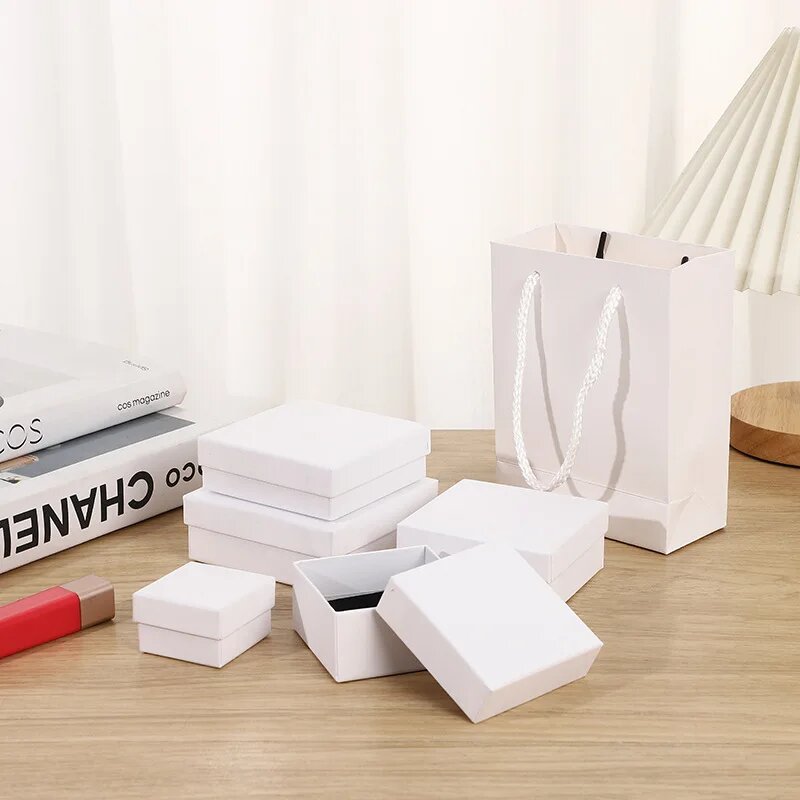 Подарочные коробки из крафт-бумаги Weikende 5 шт, 5x5 см Белый, 5cmx5cmx3cm, picture show