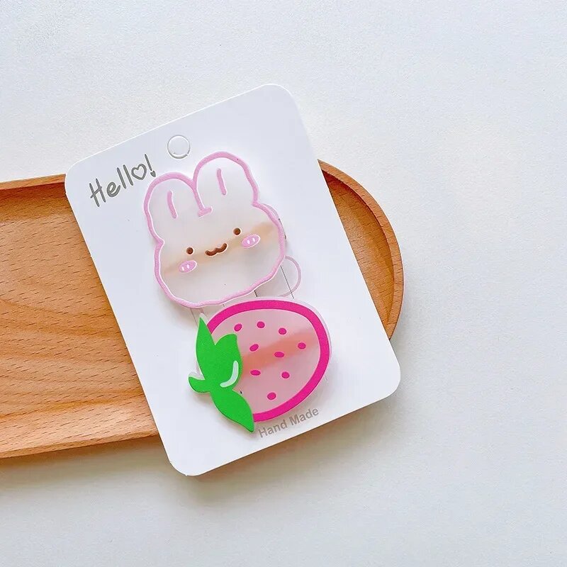 Заколки для волос Розовый 2pcs rabbit