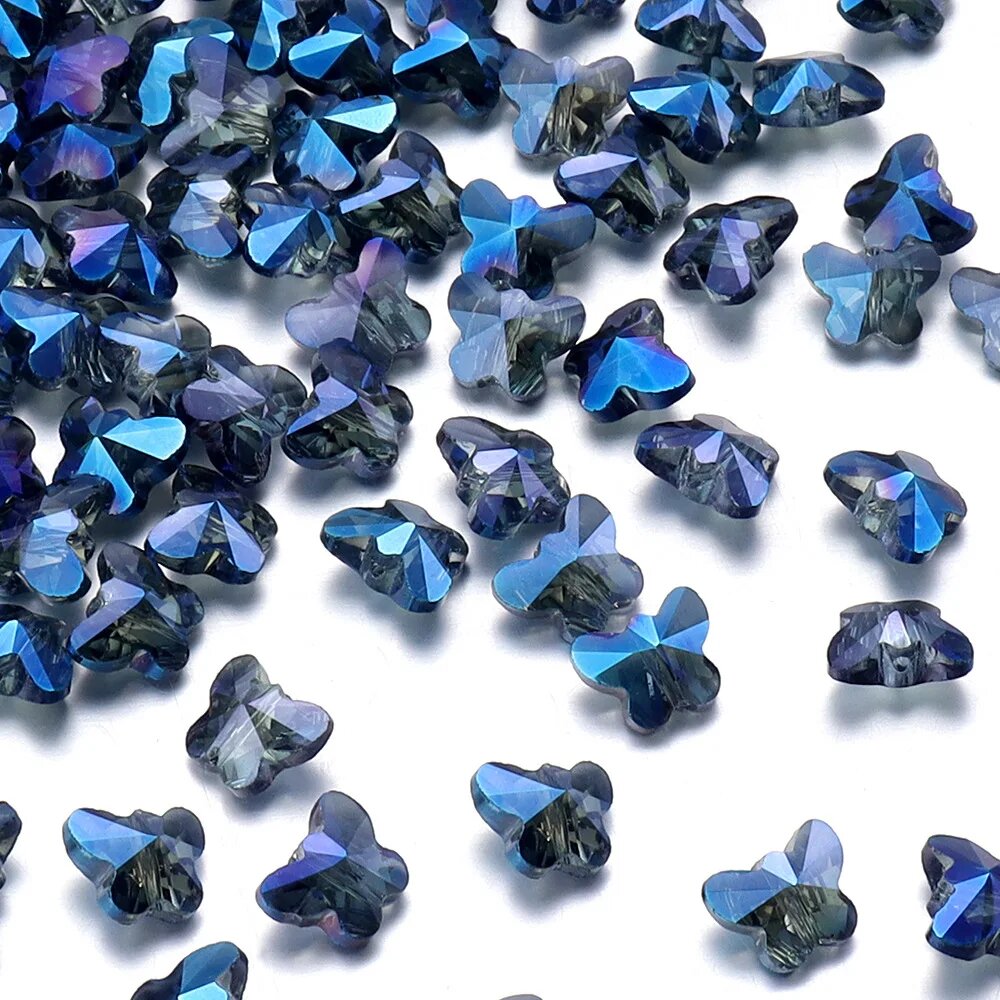 Бусины стеклянные в форме бабочки, 8 х10 мм, 20 шт./партия