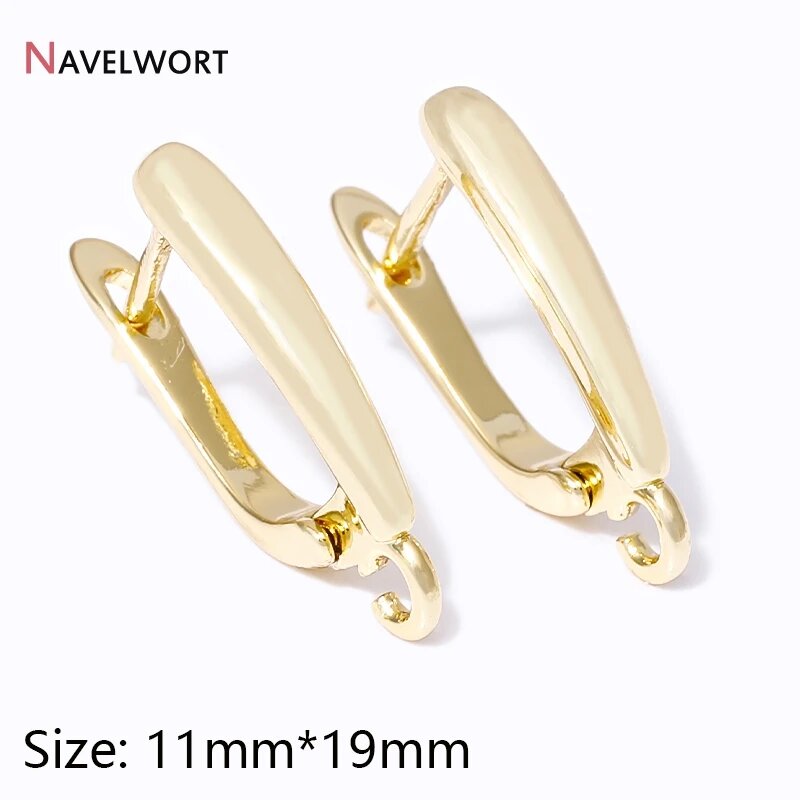 Швензы для сережек NAVELWORT, 18K позолота, 4 пары, 11x19 мм