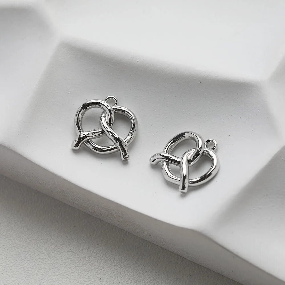 Сердечки латунные для украшений, 4 шт, цвет 12.4 12.3mm