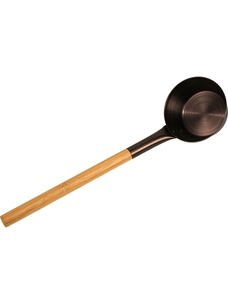 Ковш Maestro-Woods Premium-Line (black-gold), стальной, бамбуковая ручка, 43 см, 400 мл