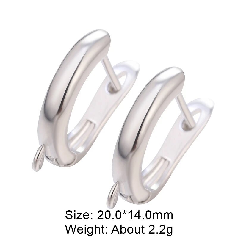 Juya металлические застежки для сережек серебристого цвета 2 Pairs-4 Pieces, White Gold