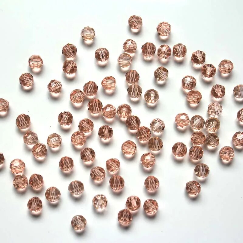 Бусины хрустальные Football shape, 4 мм, padparadscha, 100 шт