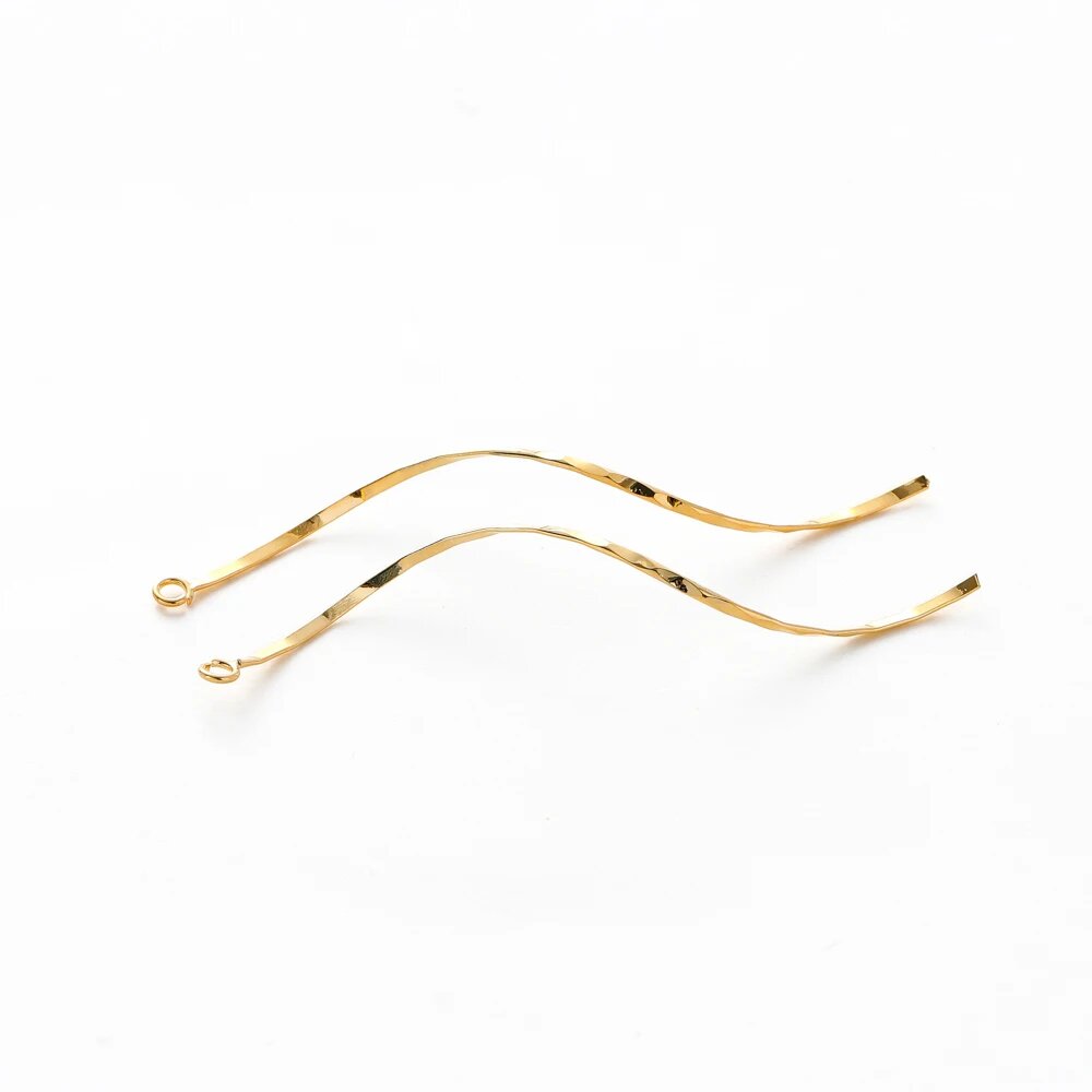 Подвески S-образные золотистые, 18K Gold, 75mm, 10 шт.