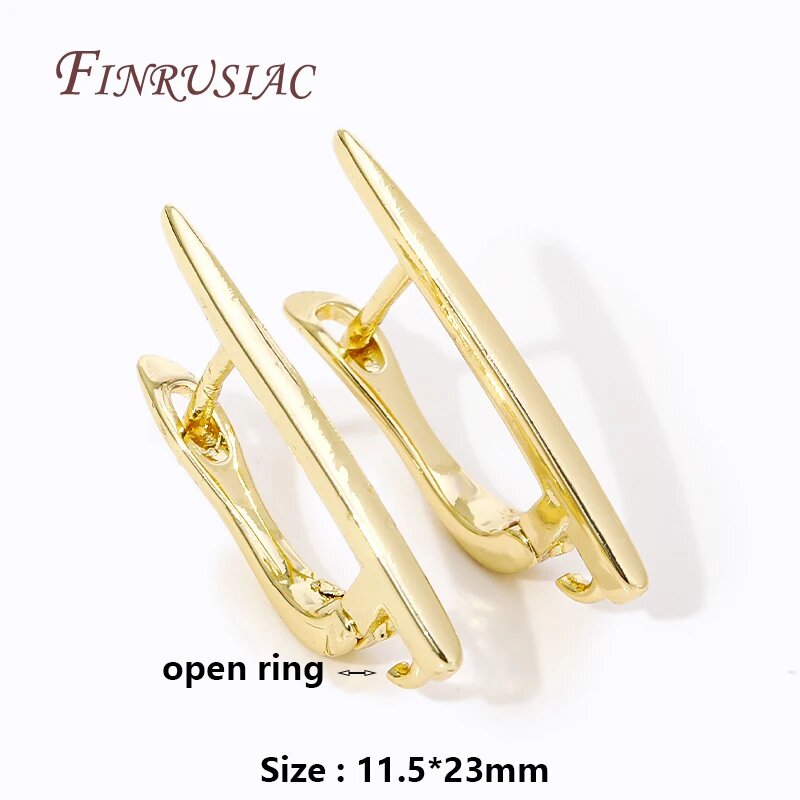 Сережки-крючки золотые позолоченные FINRUSIAC 4 пары