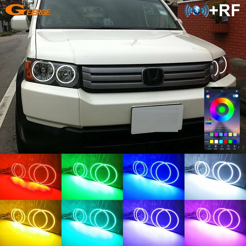 Для Honda Crossroad 2007 2008 2009 2010 Bluetooth App Control Многоцветный ультра яркий RGB светодиодный комплект «ангельские глазки» Halo Rings