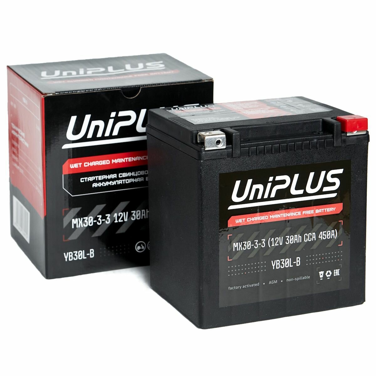 Аккумулятор Leoch UniPLUS MX30-3-3 (12В 30Ач 450А 165х125х175мм) обр. пол.
